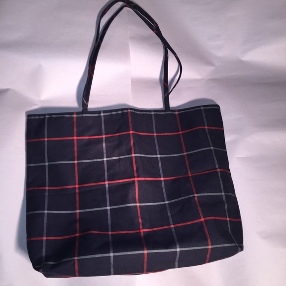 Burberry | Bags | Auth Burberry Tartan Plaid Treated Canvas Tote | Poshmark